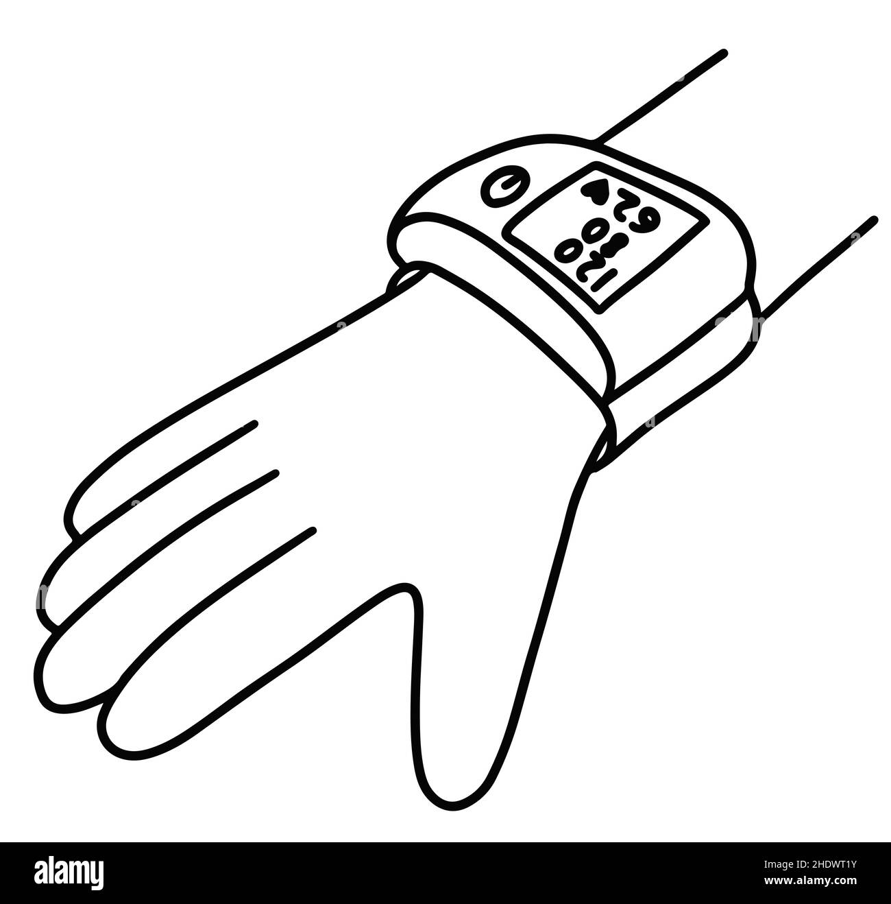 Blood Pressure Cuff Cartoon Black And White