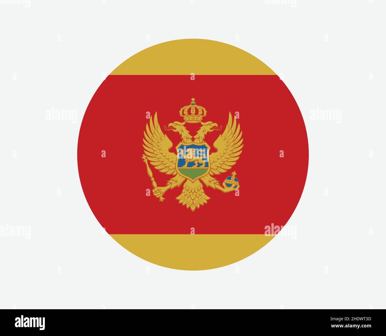 Montenegro Round Country Flag. Montenegrin Circle National Flag ...