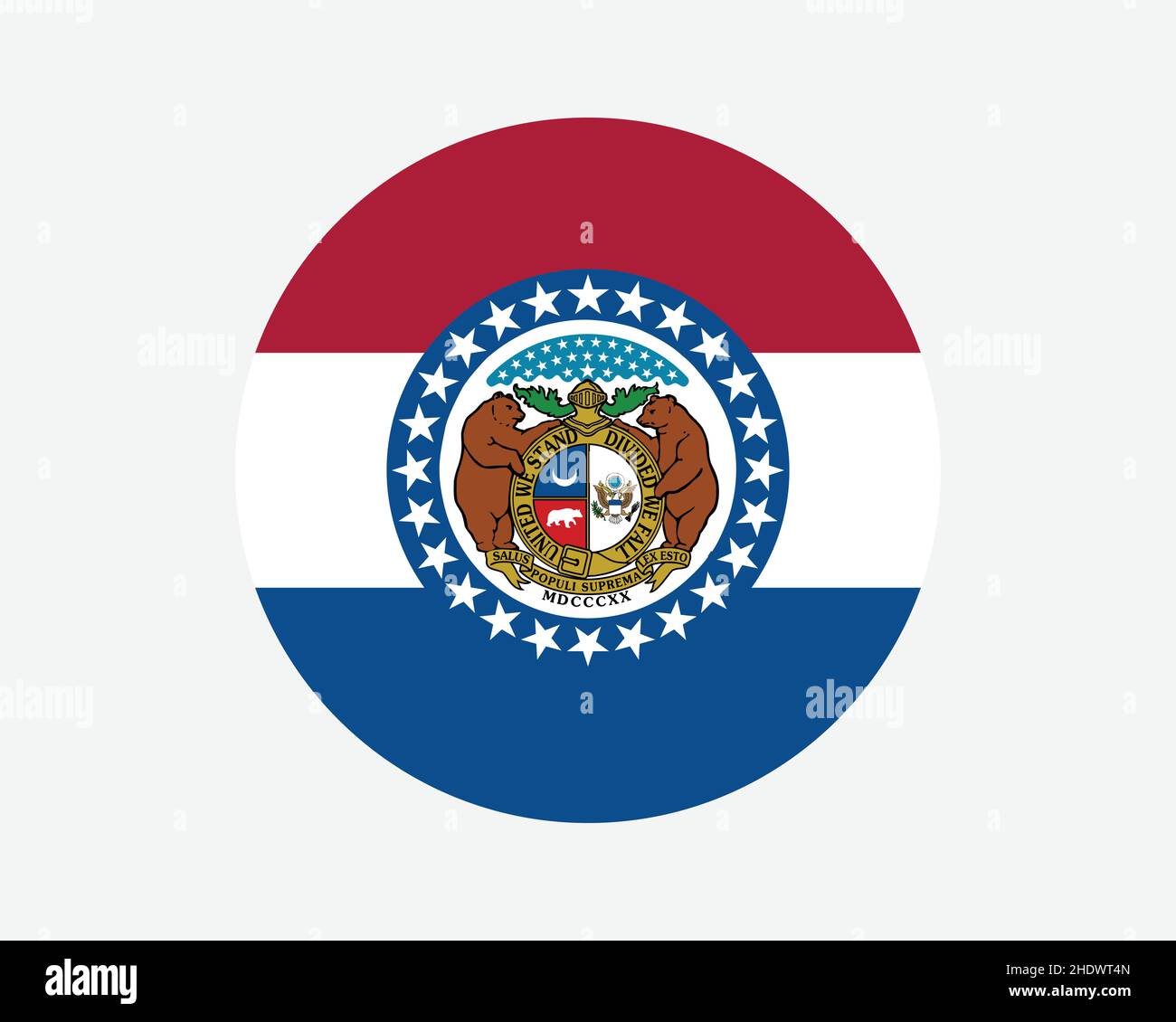 Missouri USA Round State Flag. MO, US Circle Flag. State of Missouri ...