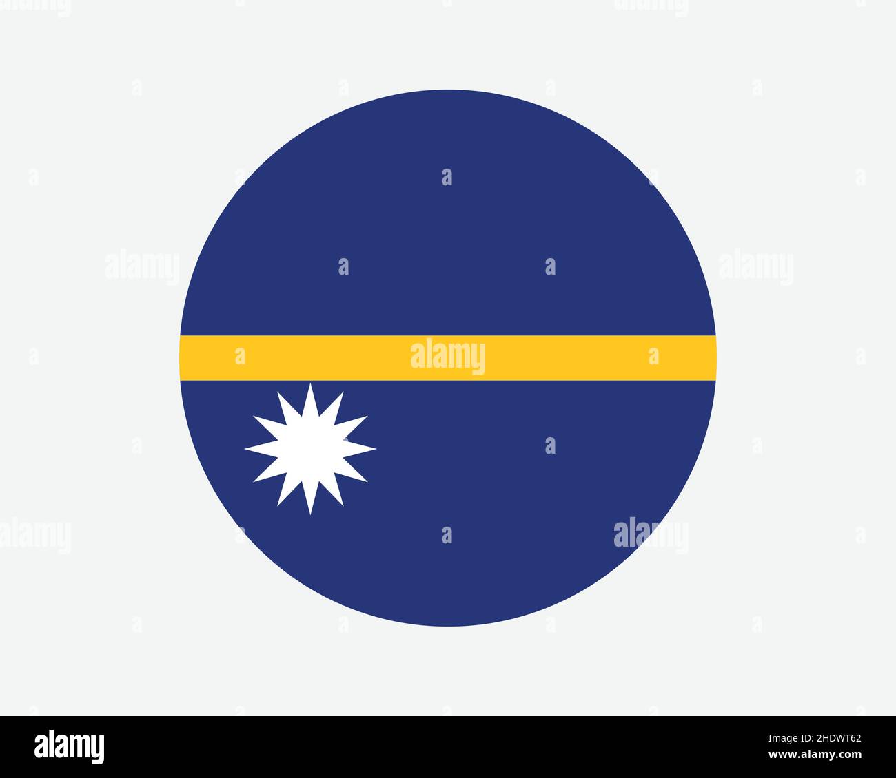 Nauru Round Country Flag. Nauruan Circle National Flag. Republic of ...