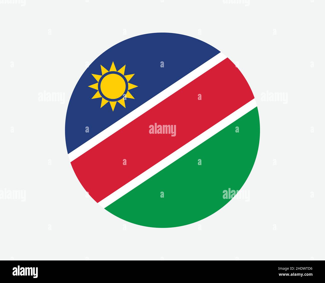 Namibia Round Country Flag. Namibian Circle National Flag. Republic of ...