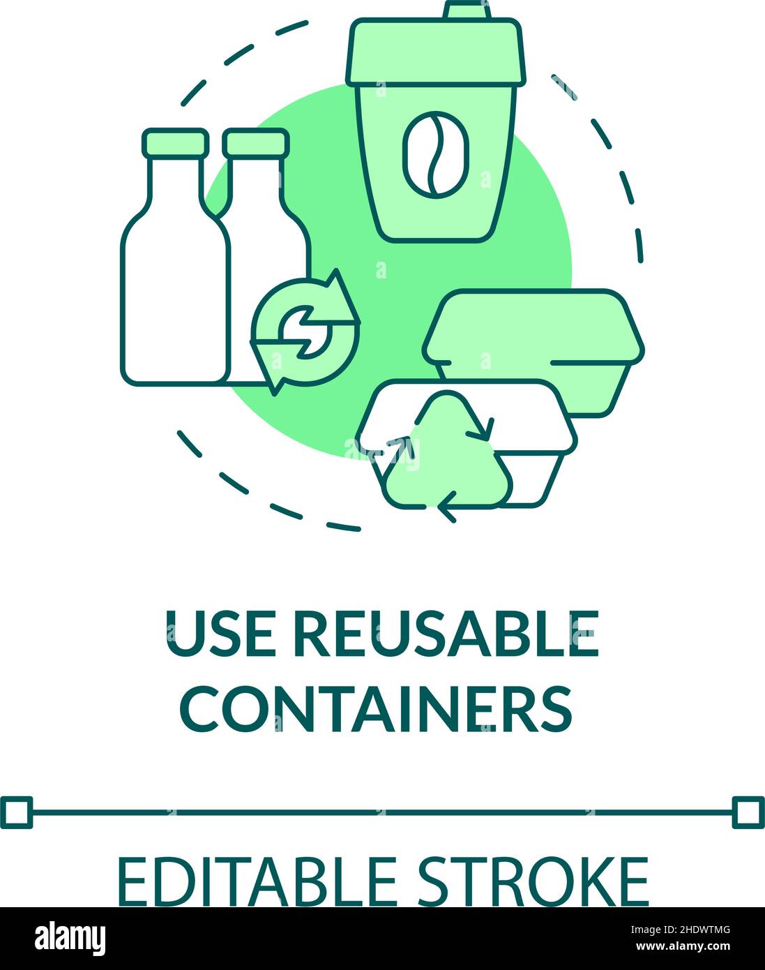 Use reusable containers green concept icon Stock Vector Image & Art - Alamy