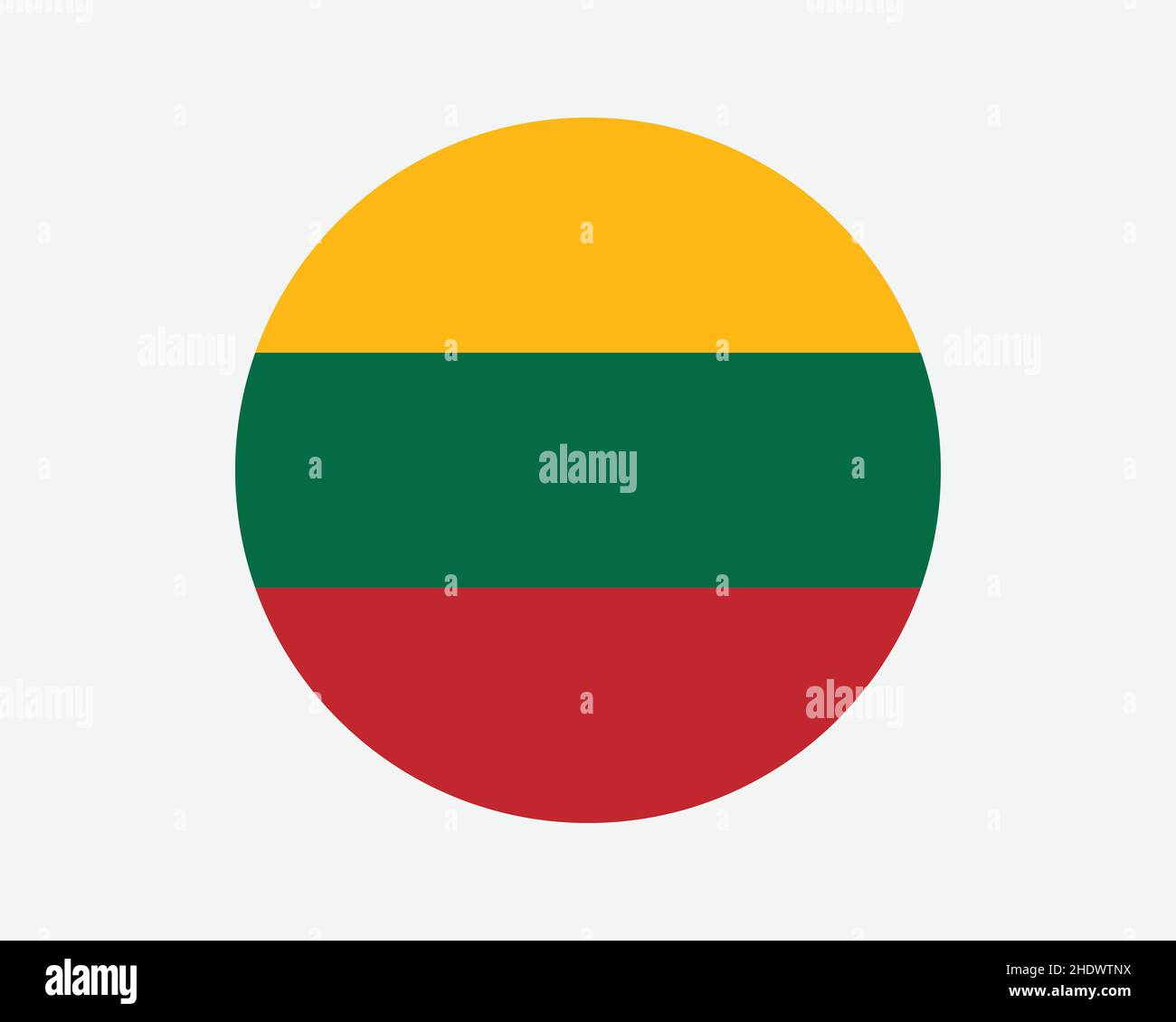 Lithuania Round Country Flag. Lithuanian Circle National Flag. Republic ...
