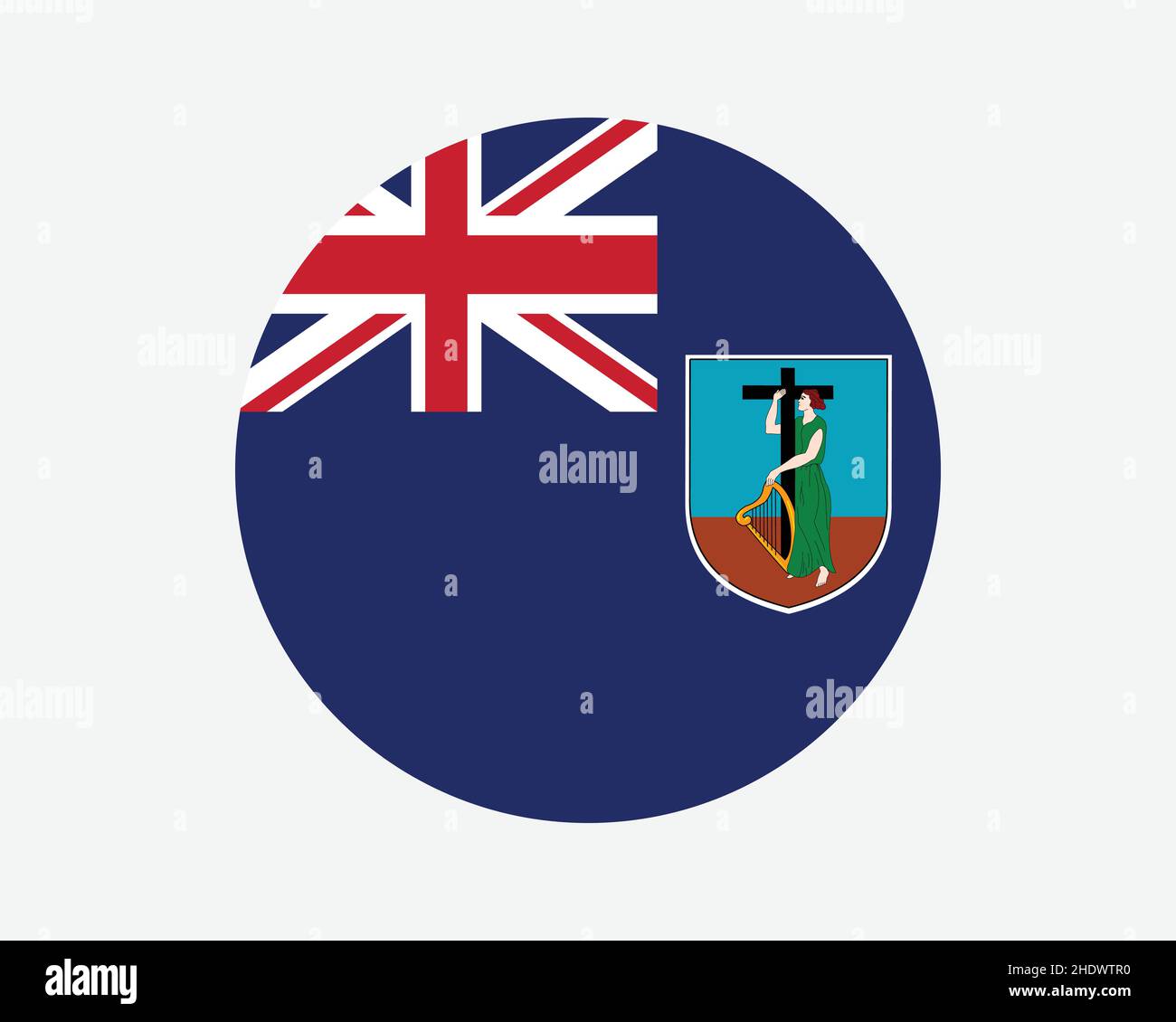 Montserrat Round Flag. Montserratian Circle Flag. British Overseas ...
