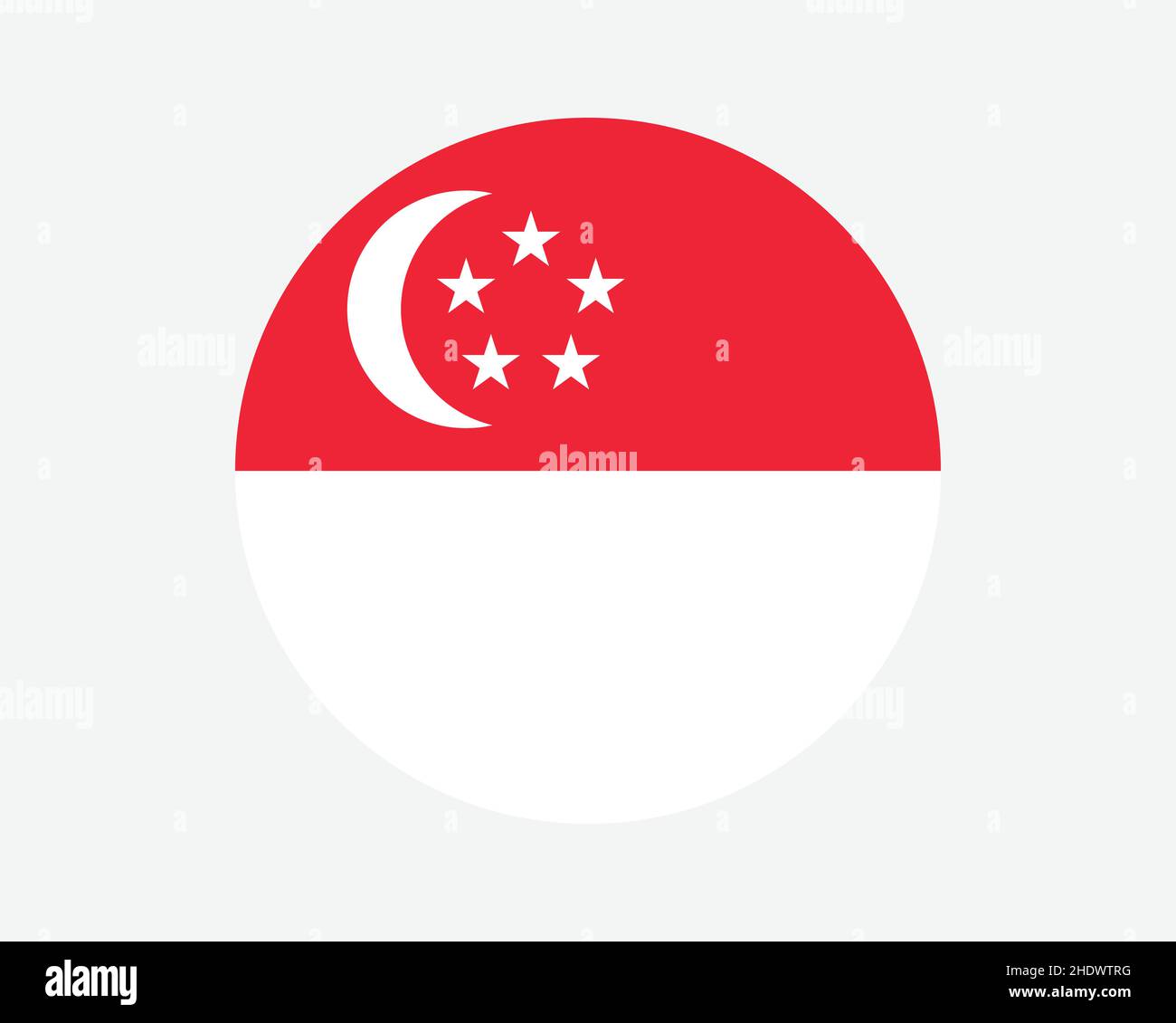 Singapore Round Country Flag. Singaporean Circle National Flag ...