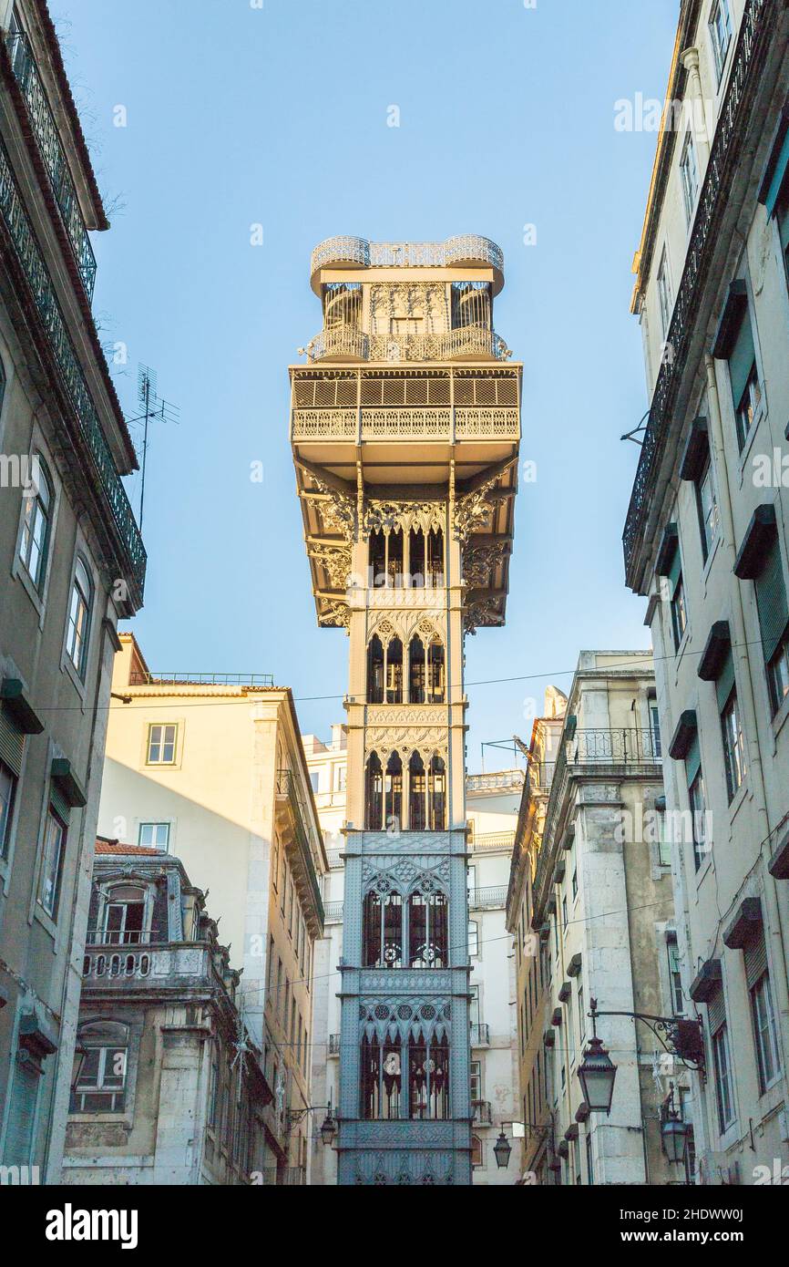 lisbon, elevador de santa justa, lisbons Stock Photo - Alamy