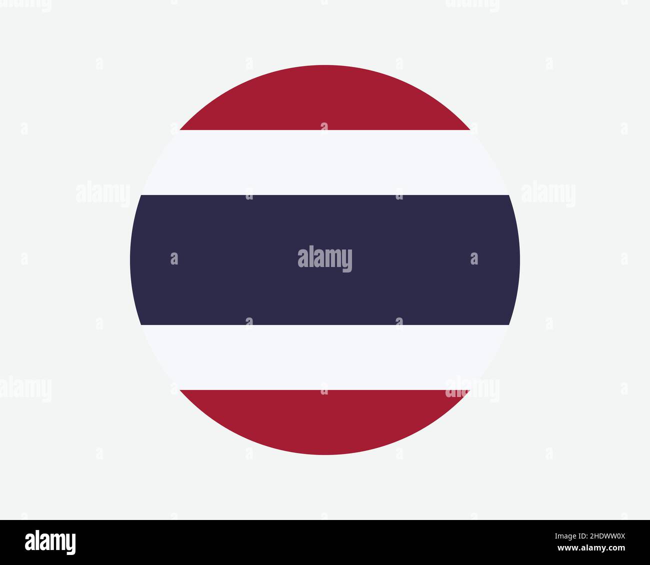 Thailand Round Country Flag. Thai Circle National Flag. Kingdom of ...