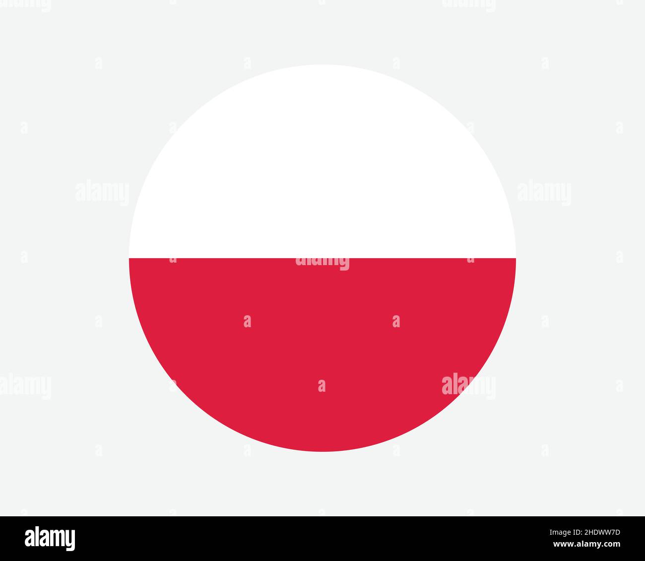 Poland Round Country Flag. Polish Circle National Flag. Republic of ...