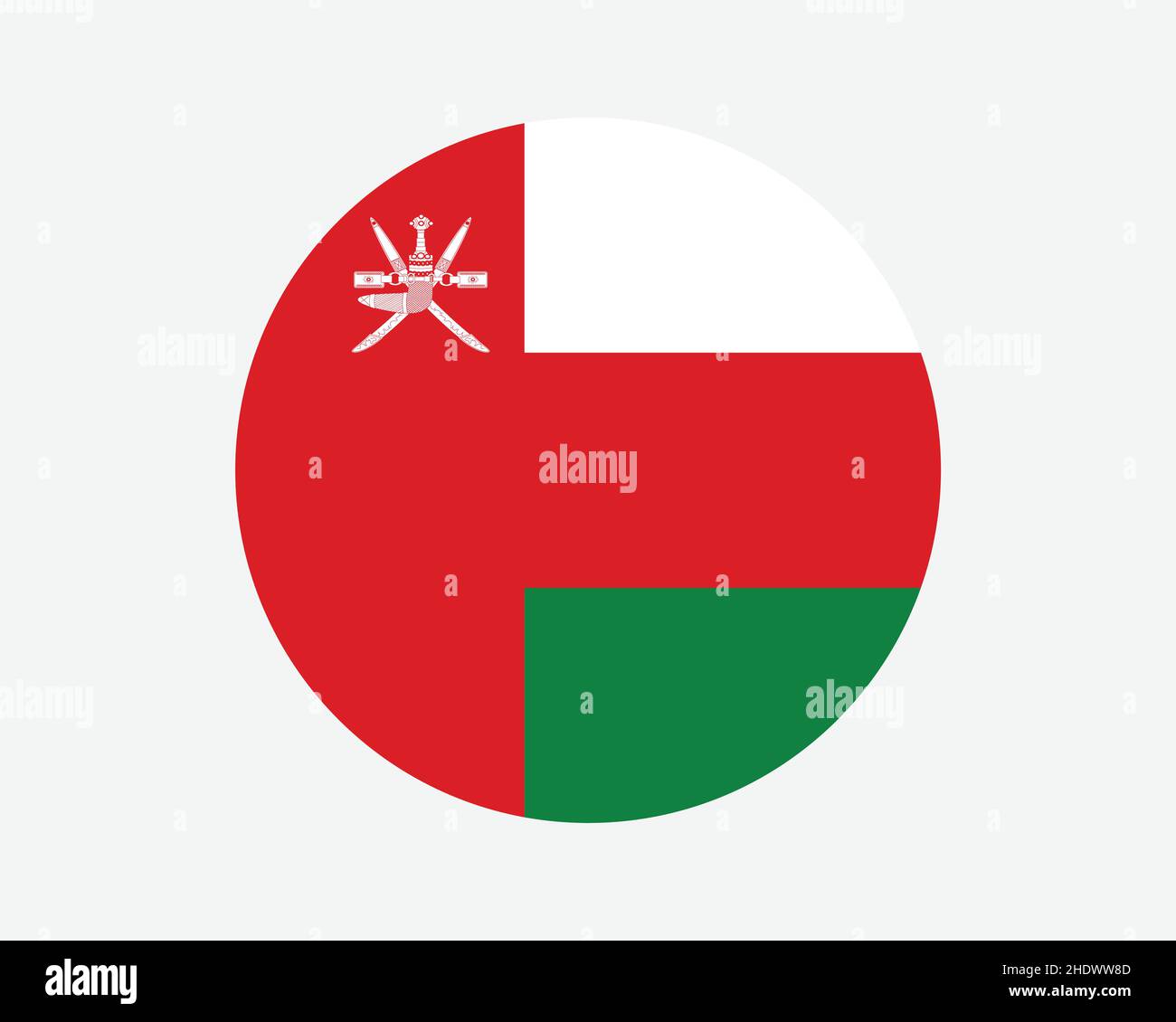 Oman Round Country Flag. Omani Circle National Flag. Sultanate of Oman ...