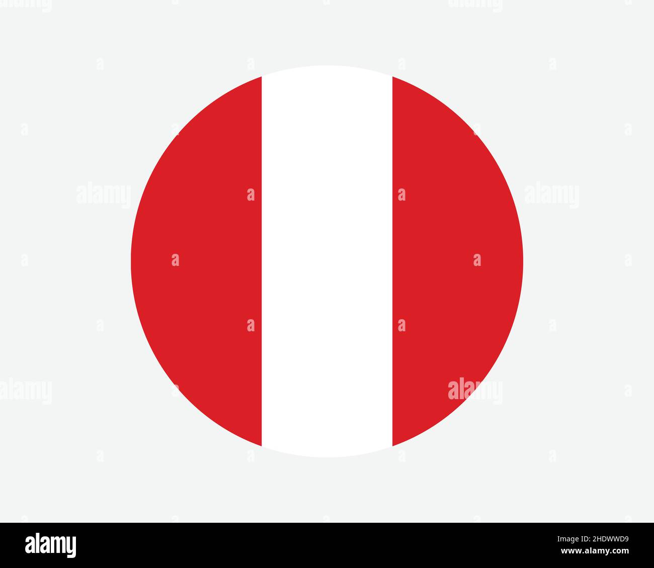 Peru Round Country Flag. Peruvian Circle National Flag. Republic of Peru Circular Shape Button ...