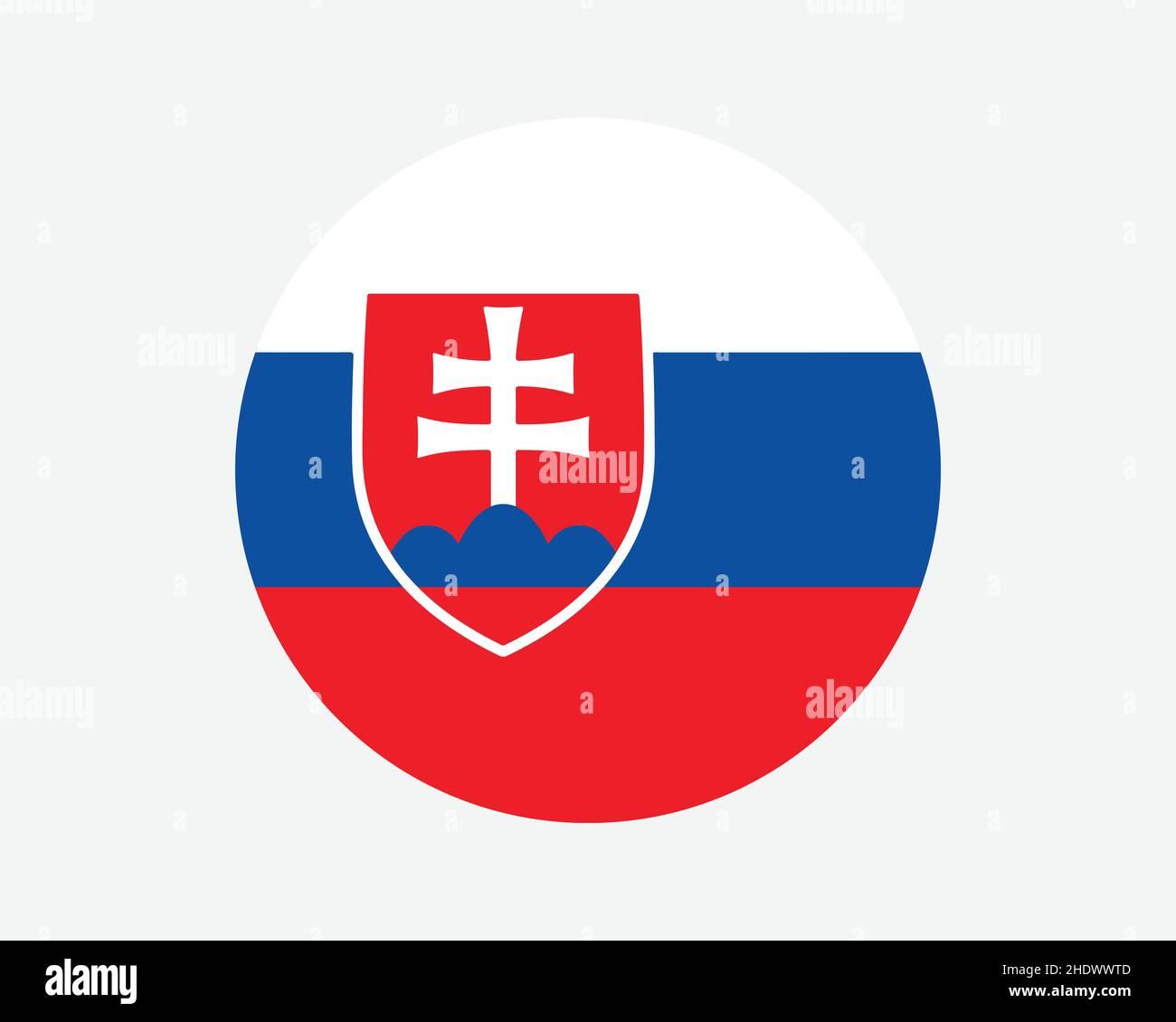 Slovakia Round Country Flag. Slovak Circle National Flag. Slovak ...