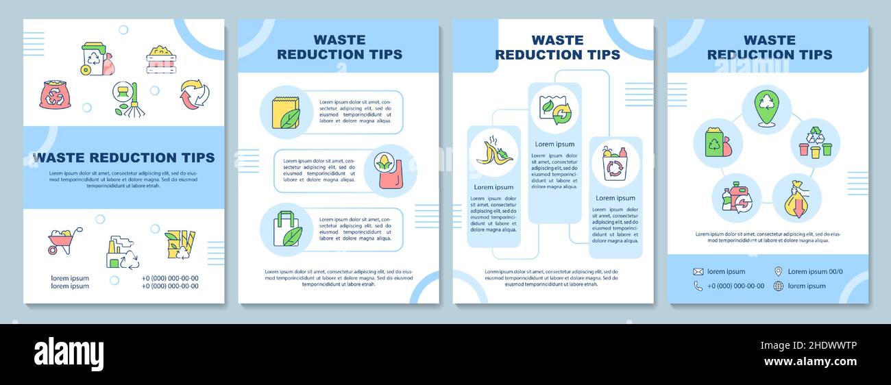 Waste reduction tips brochure template Stock Vector Image & Art - Alamy