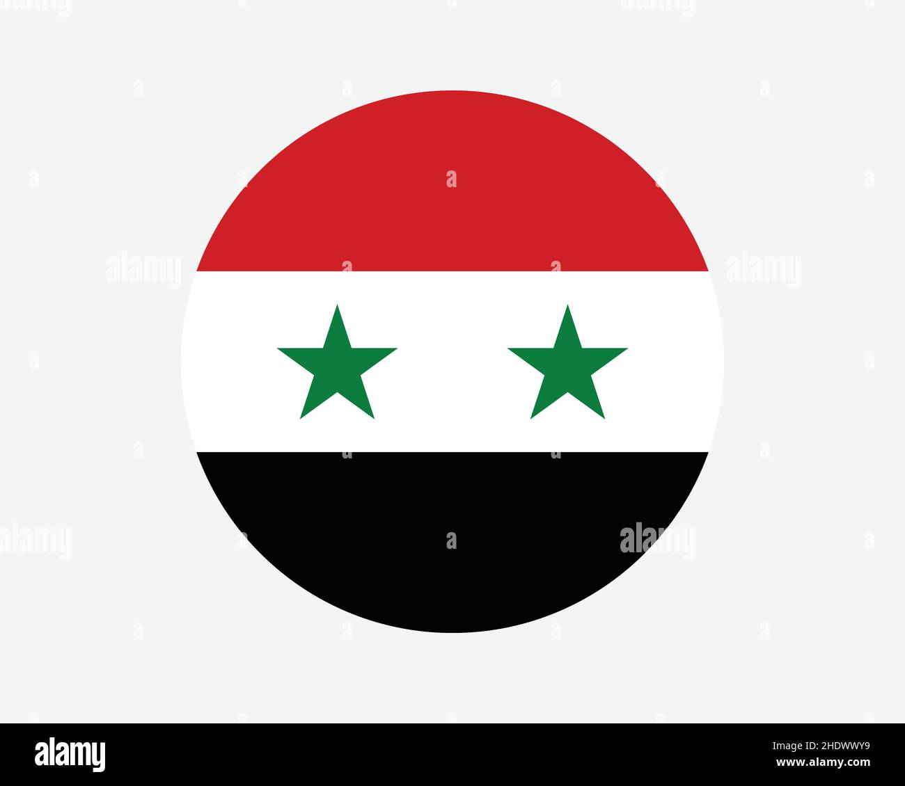 Syria Round Country Flag. Syrian Circle National Flag. Syrian Arab ...