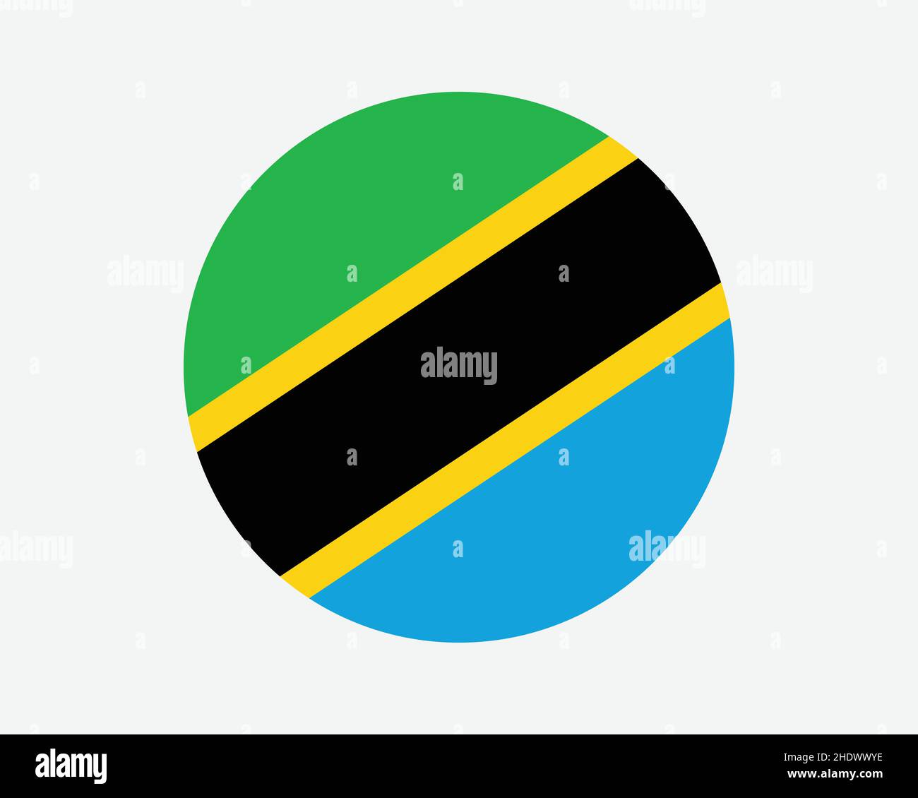 Tanzania Round Country Flag Tanzanian Circle National Flag United