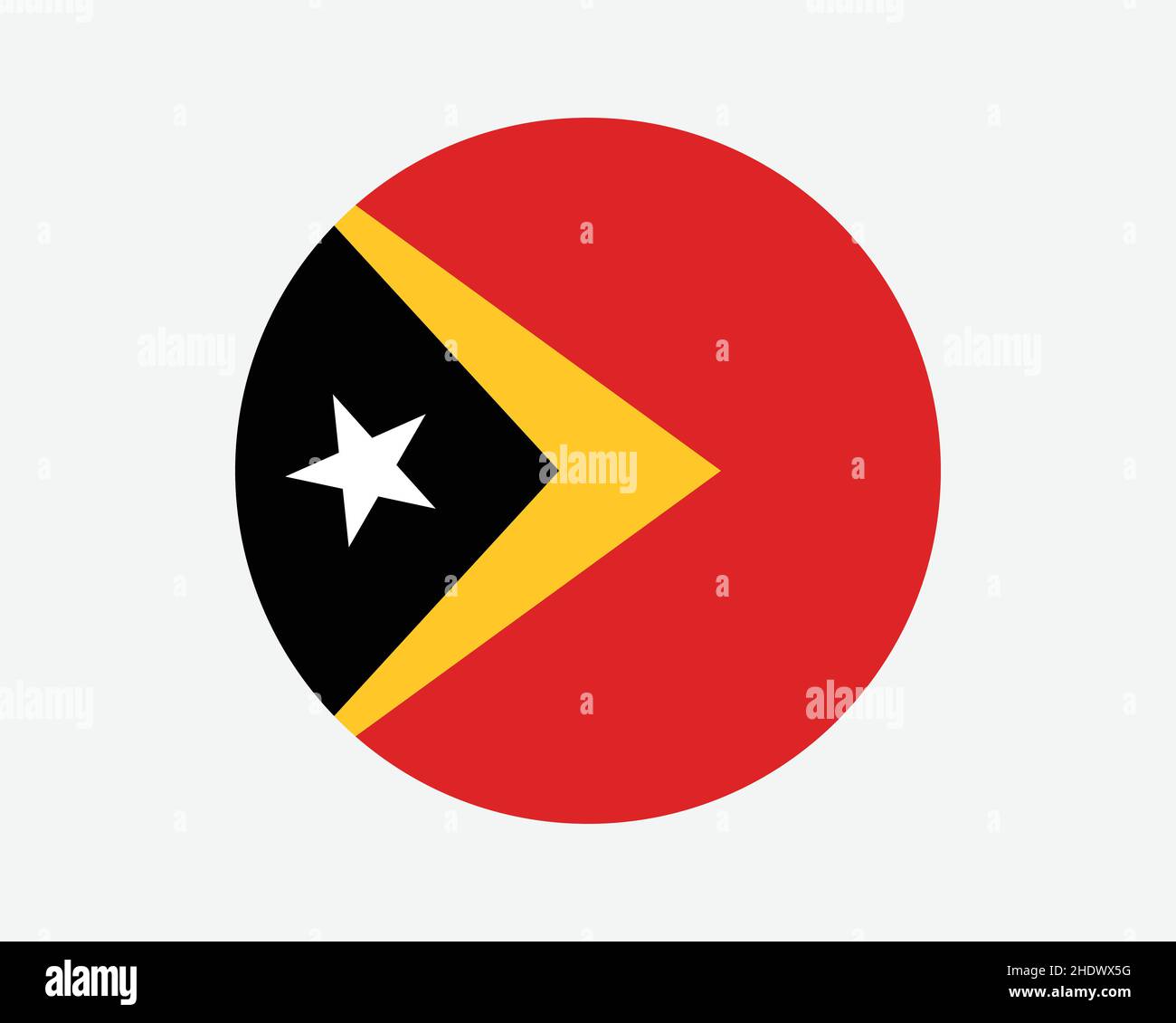 East Timor Round Country Flag. East Timorese Circle National Flag ...