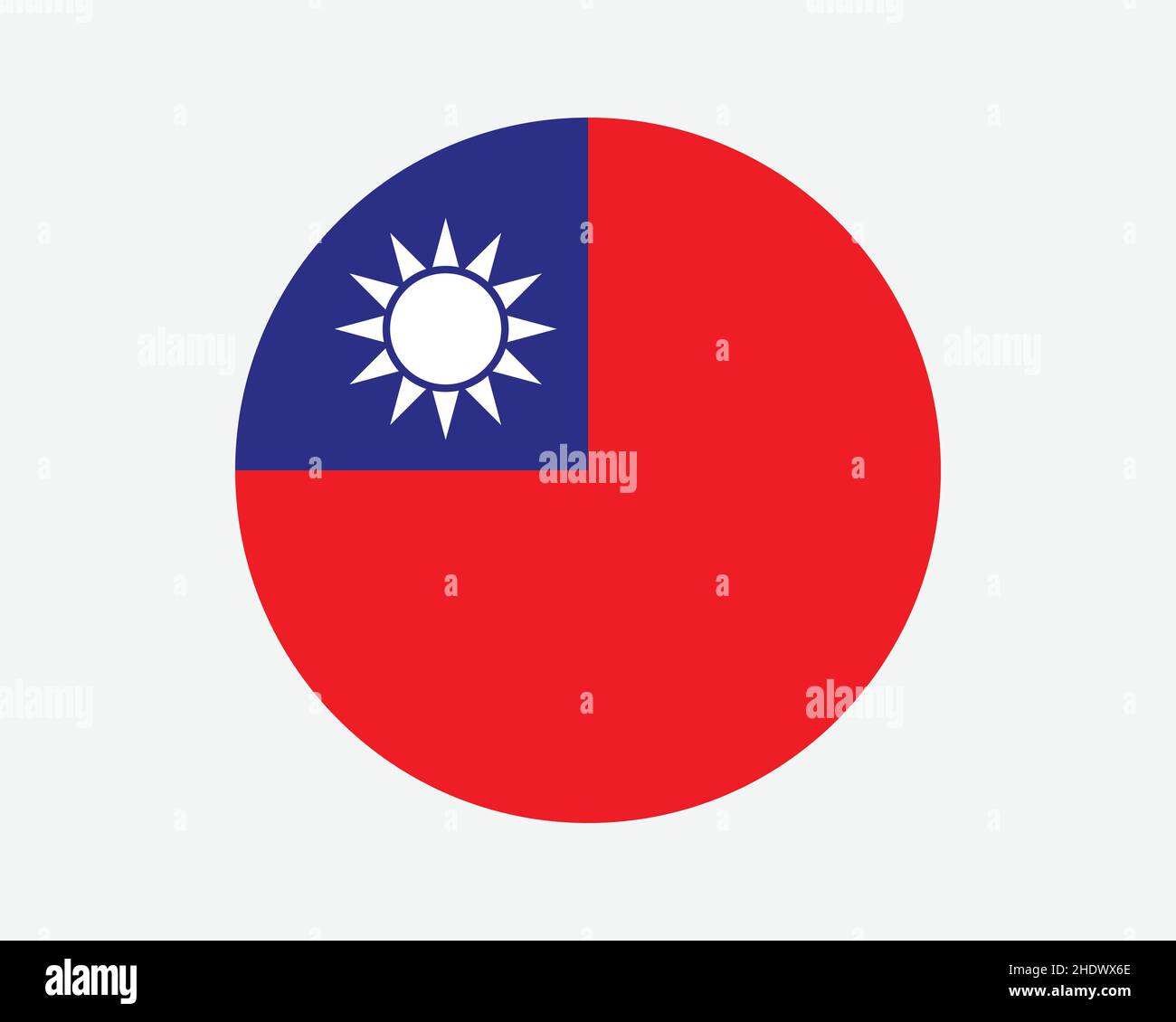 Taiwan Round Country Flag. Taiwanese Circle National Flag. Republic of ...
