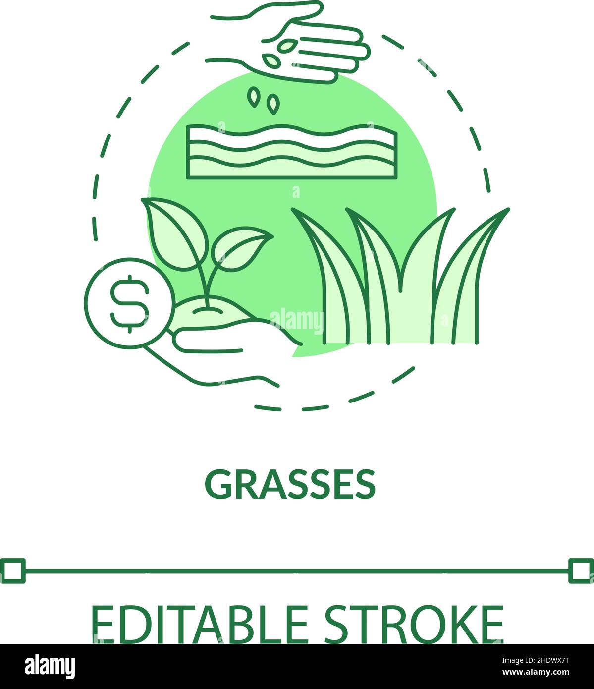 Grasses green concept icon Stock Vector Image & Art - Alamy