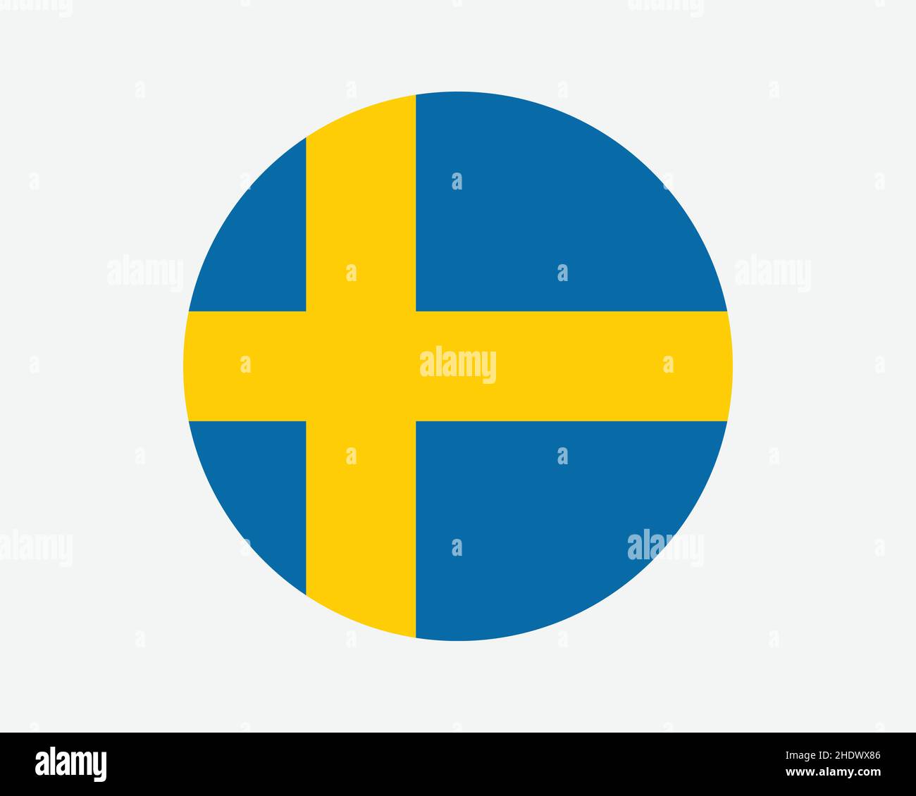 Sweden Round Country Flag. Swedish Circle National Flag. Kingdom of ...