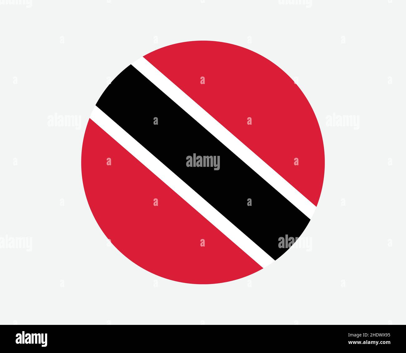 Trinidad and Tobago Round Country Flag. Trinidadian and Tobagonian ...
