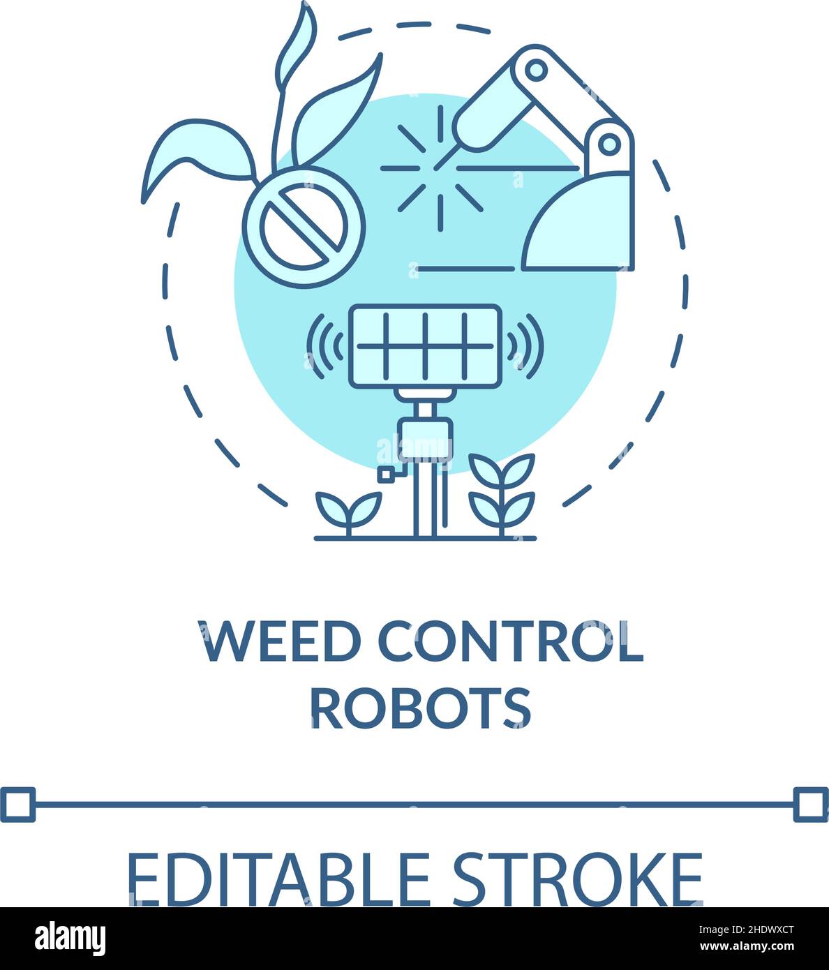 Weed control robots turquoise concept icon Stock Vector Image & Art - Alamy