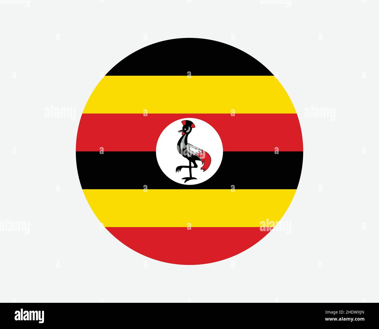 Uganda Round Country Flag. Ugandan Circle National Flag. Republic of ...