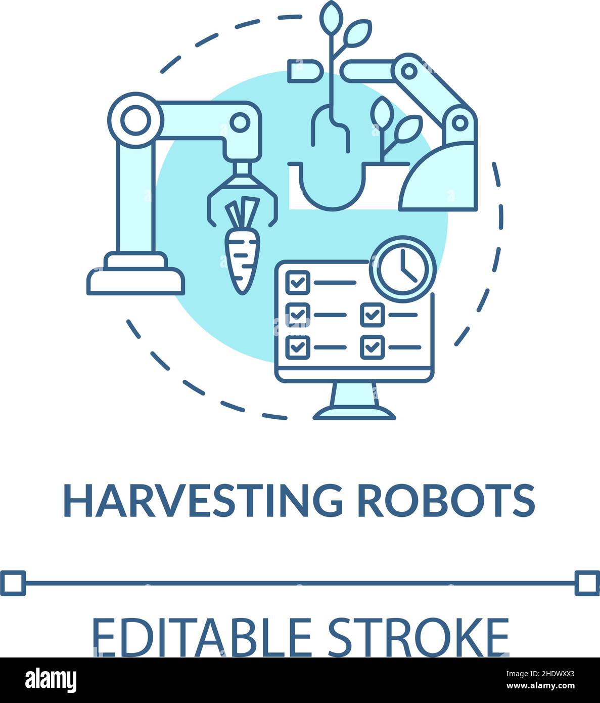 Harvesting robots turquoise concept icon Stock Vector Image & Art - Alamy