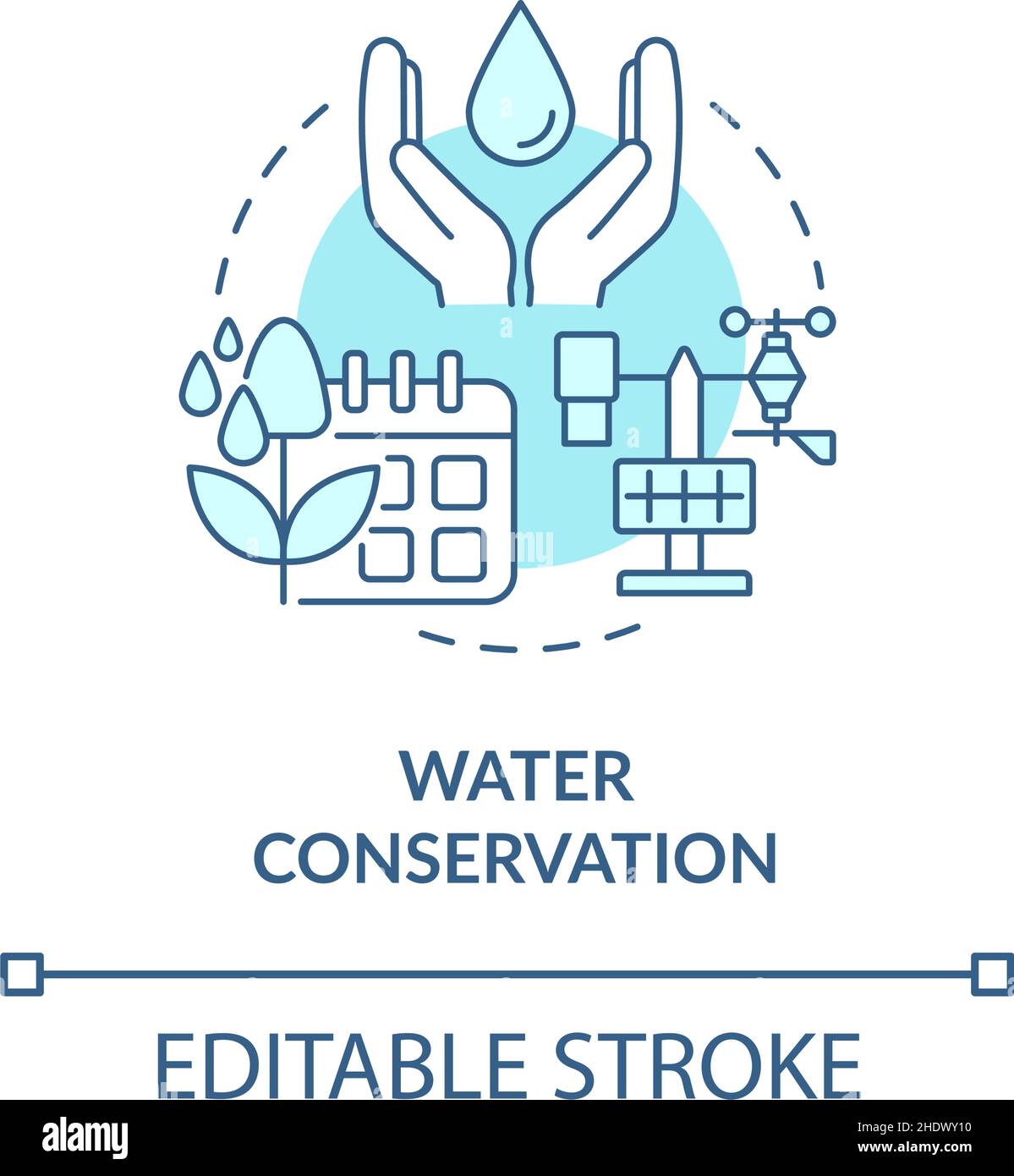 Water conservation turquoise concept icon Stock Vector Image & Art - Alamy