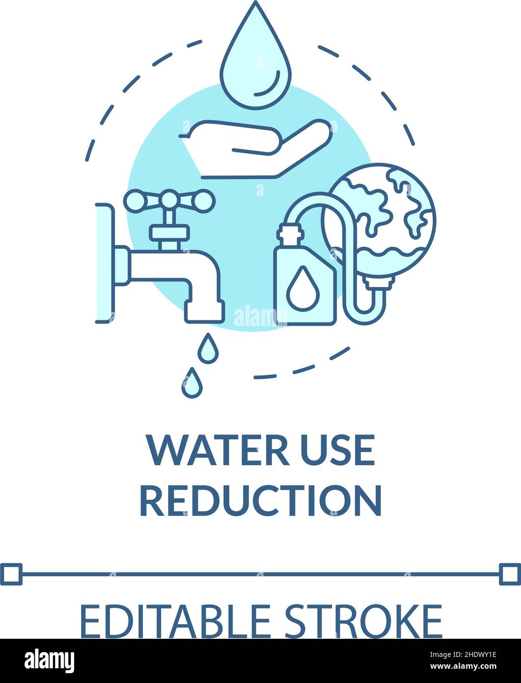 Reduction of water usage Stock Vector Images - Alamy