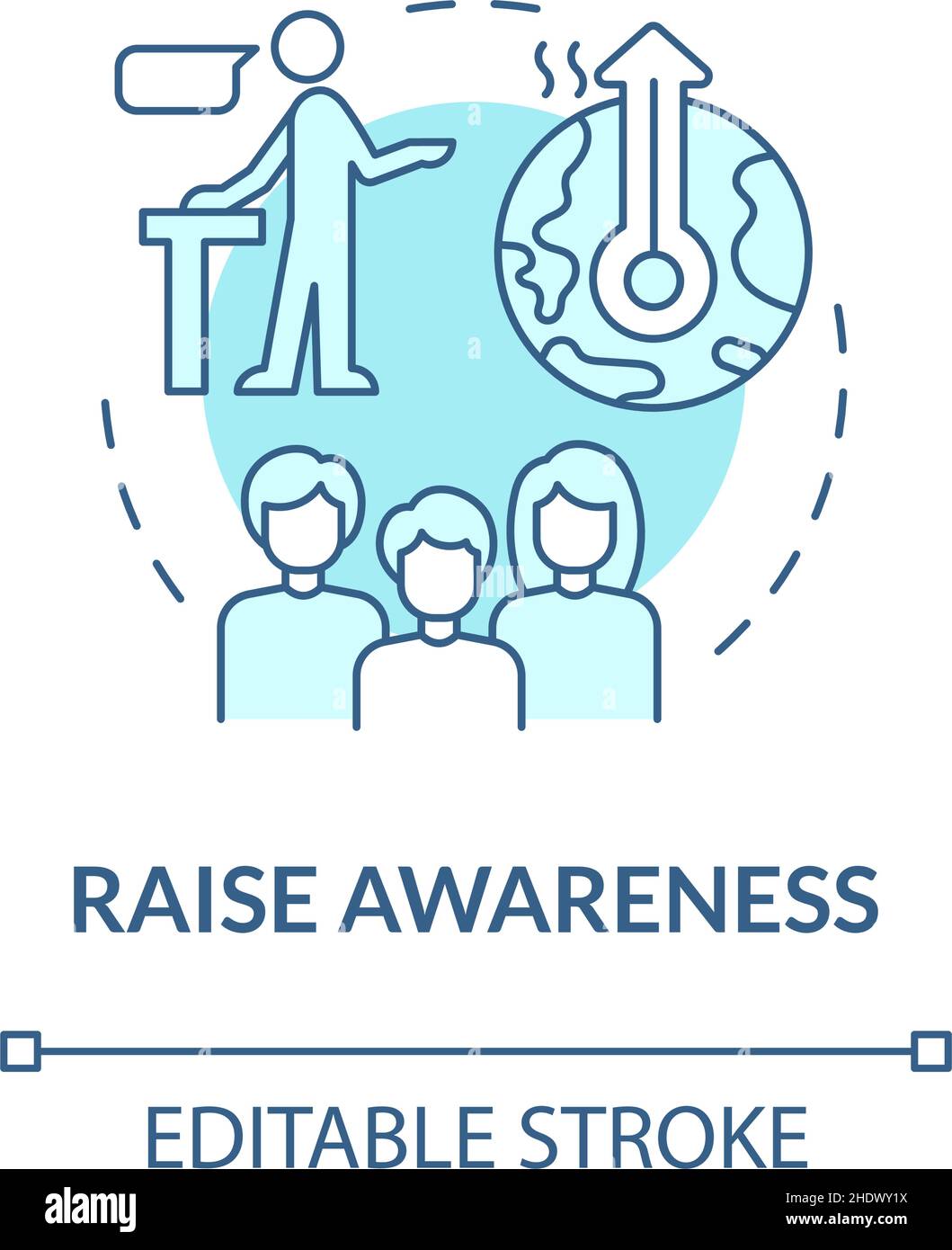 Raise awareness turquoise concept icon Stock Vector Image & Art - Alamy