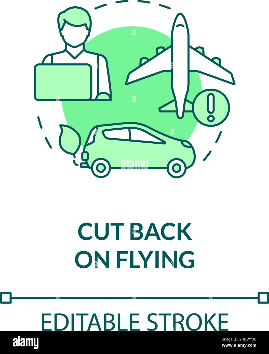 Cut back on flying green concept icon Stock Vector Image & Art - Alamy