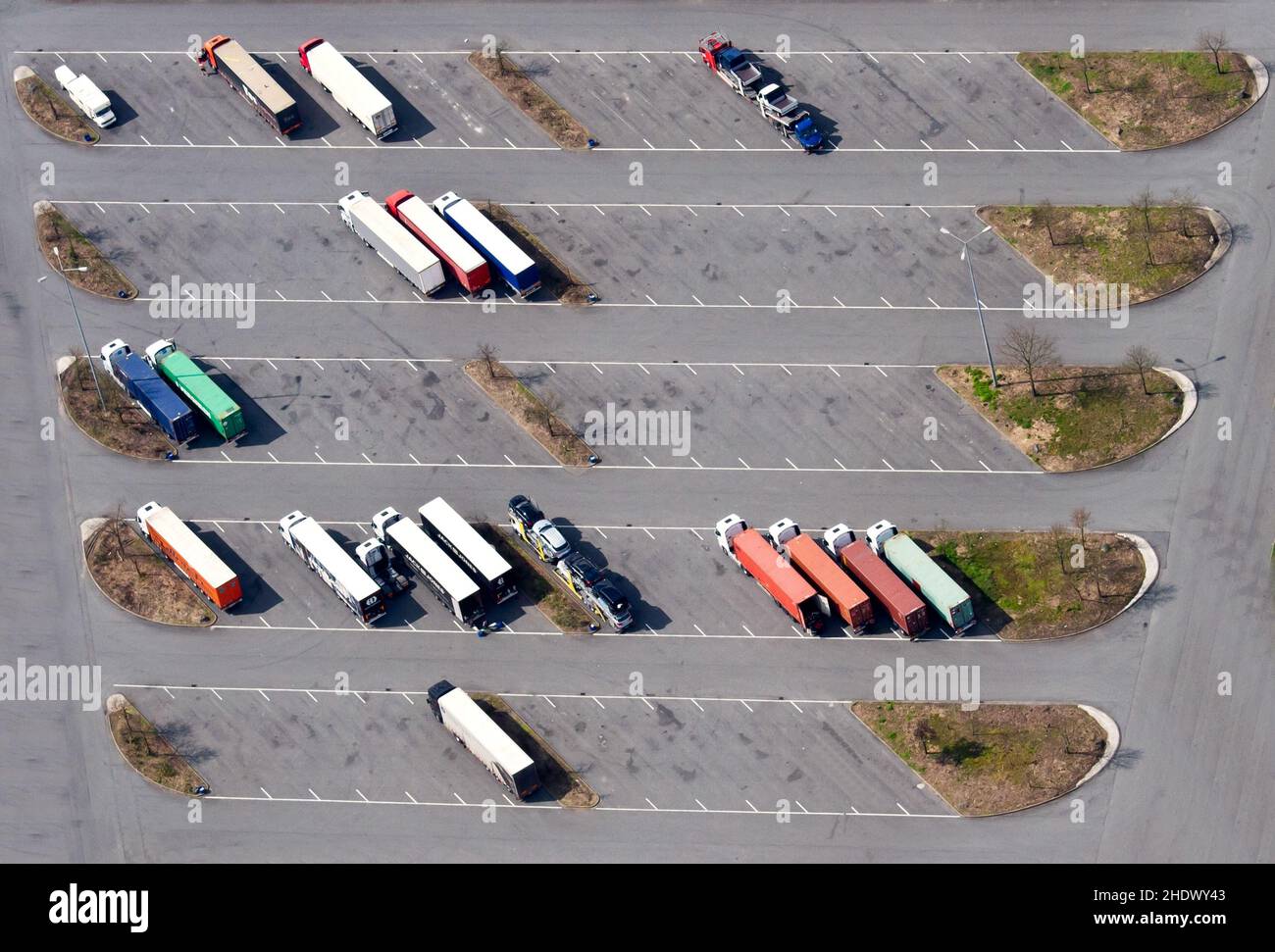 truck, parking lot, lorry, trucks, car park, car-park, carpark Stock ...