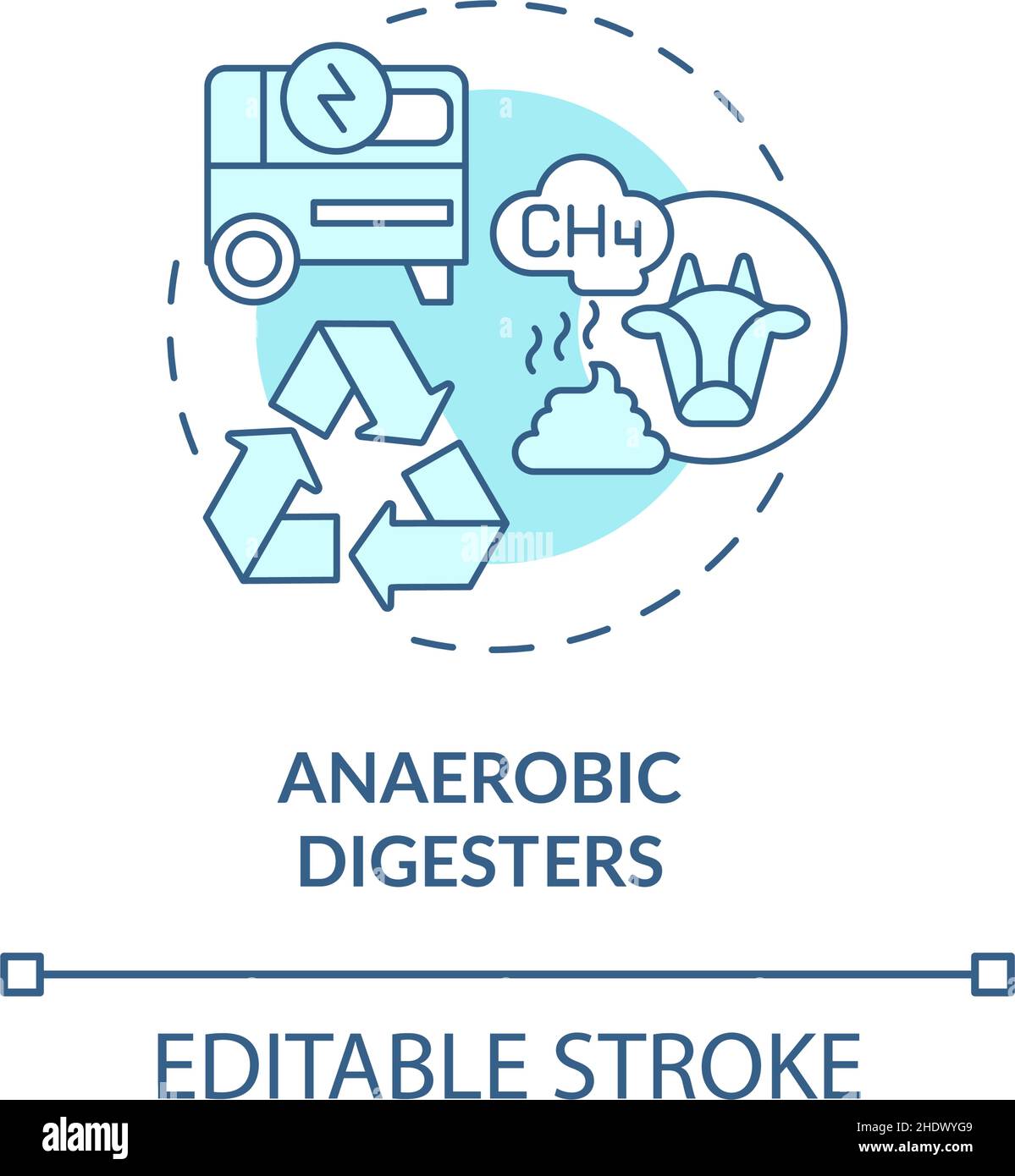 Anaerobic digesters turquoise concept icon Stock Vector Image & Art - Alamy