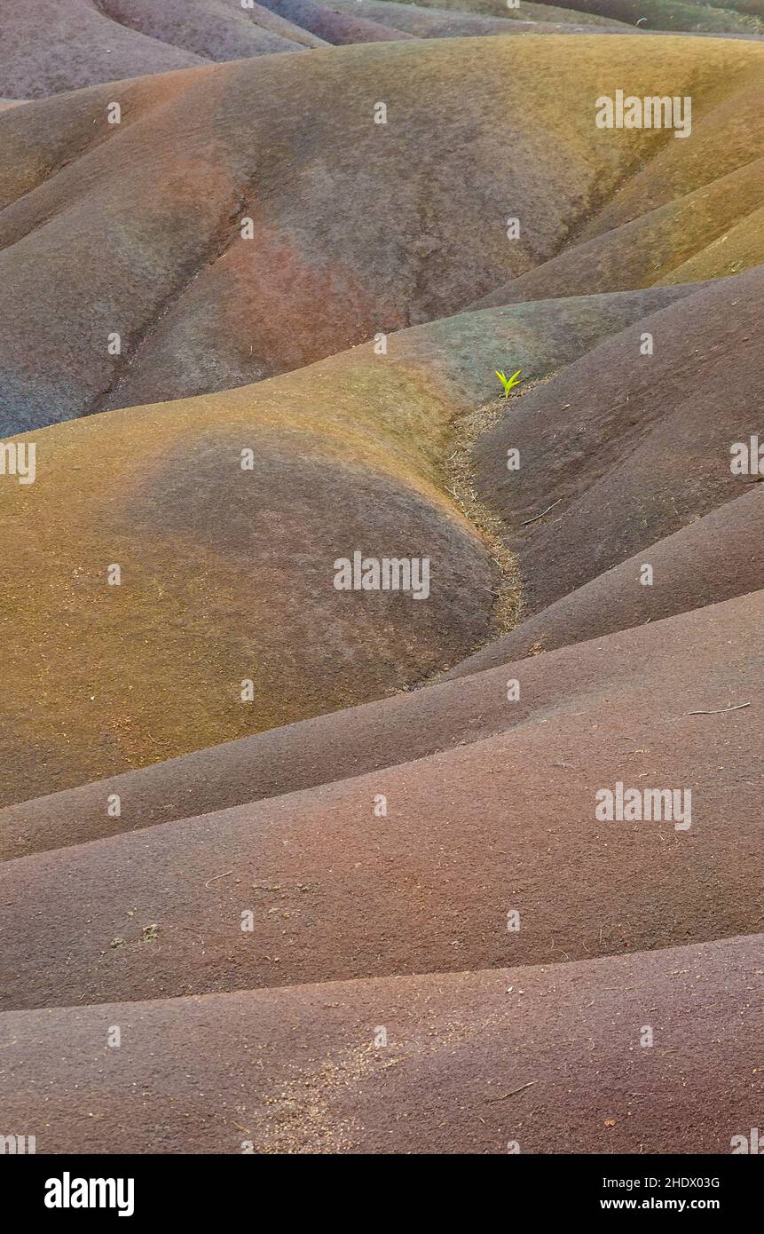 Closeup of the colorful sand dunes of the Seven Colored Earths in ...