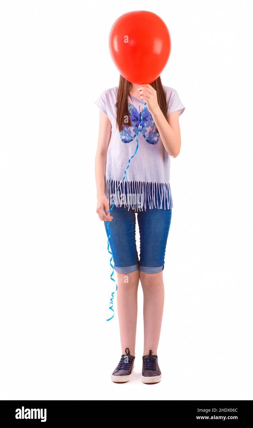 girl, hiding, balloon, girls, hide, balloons Stock Photo - Alamy