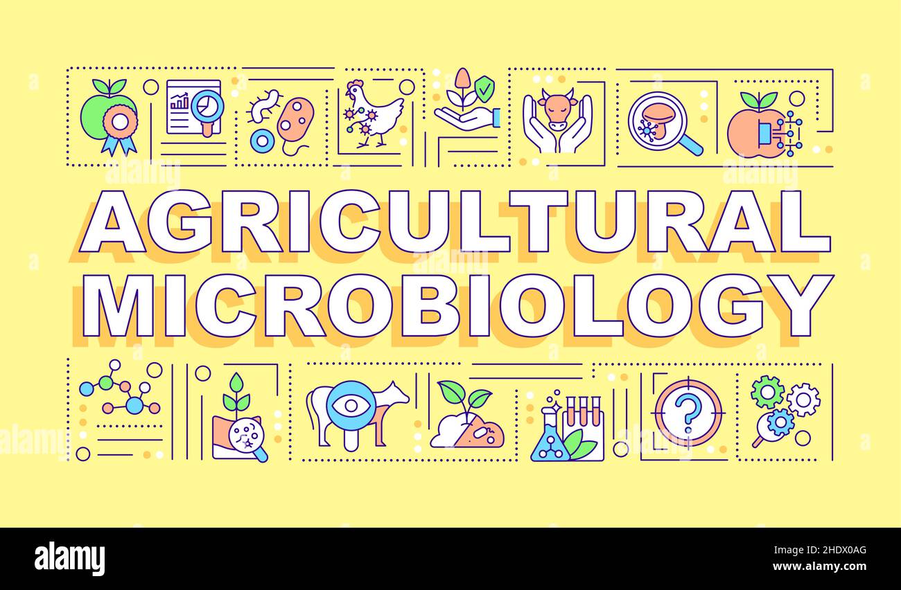 Agricultural microbiology word concepts yellow banner Stock Vector ...