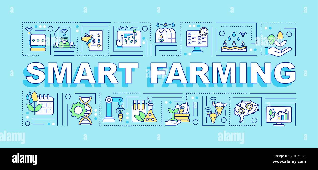 Smart farming word concepts turquoise banner Stock Vector Image & Art - Alamy