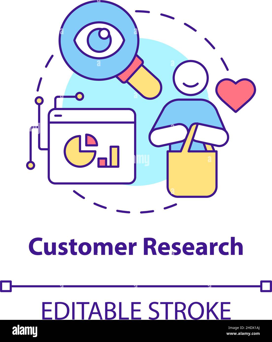 Customer research concept icon Stock Vector Image & Art - Alamy