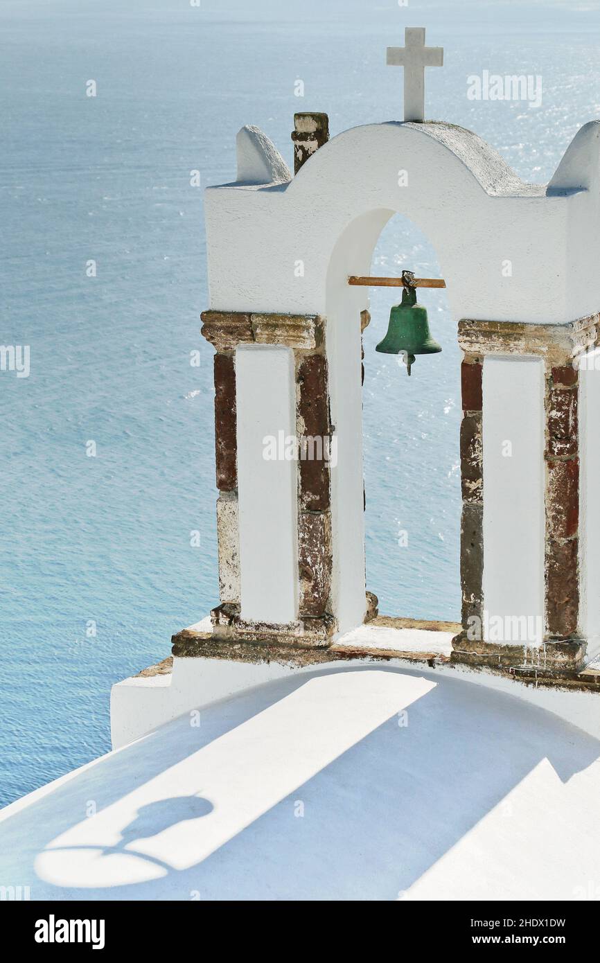 bells, santorini, orthodox, bell, santorinis, orthodoxs Stock Photo - Alamy
