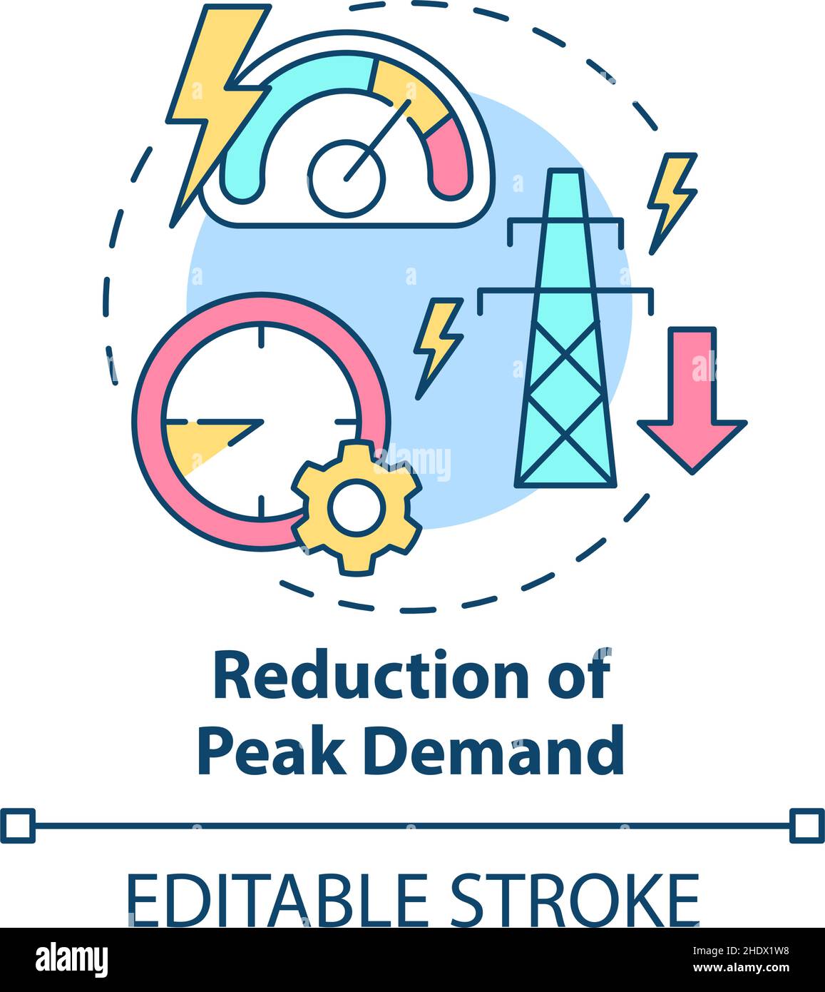 Reduction of peak demand concept icon Stock Vector Image & Art - Alamy