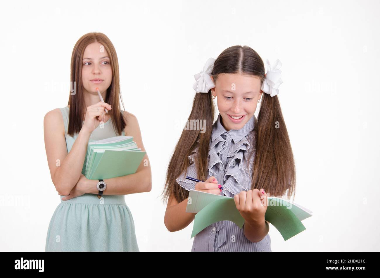 learning, schoolgirl, coaching, girl, girls, school children, school ...