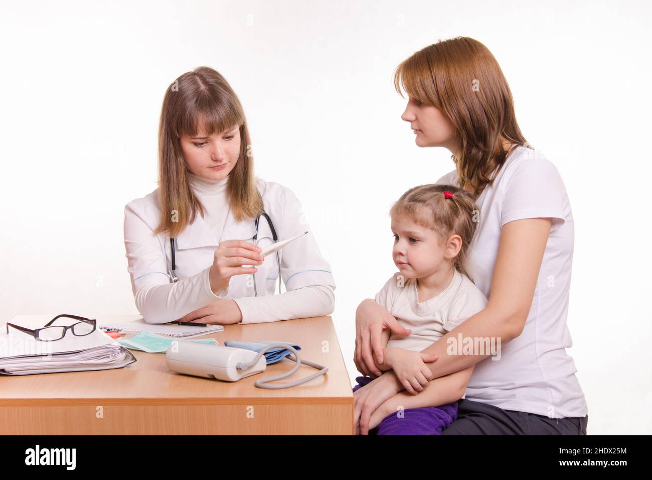 child, doctor visit, health check, measured fever, children, childs ...