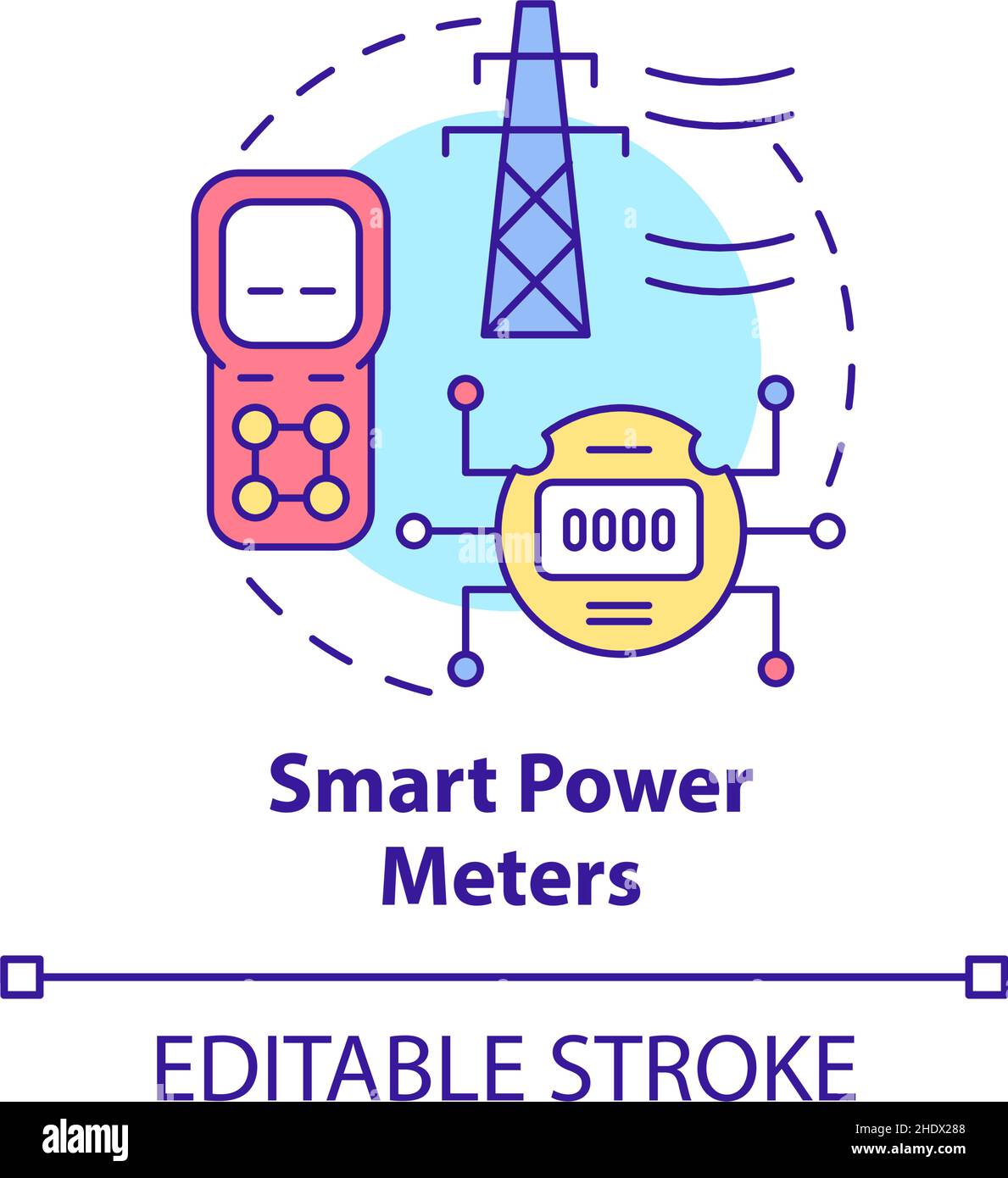 Smart power meters concept icon Stock Vector Image & Art - Alamy