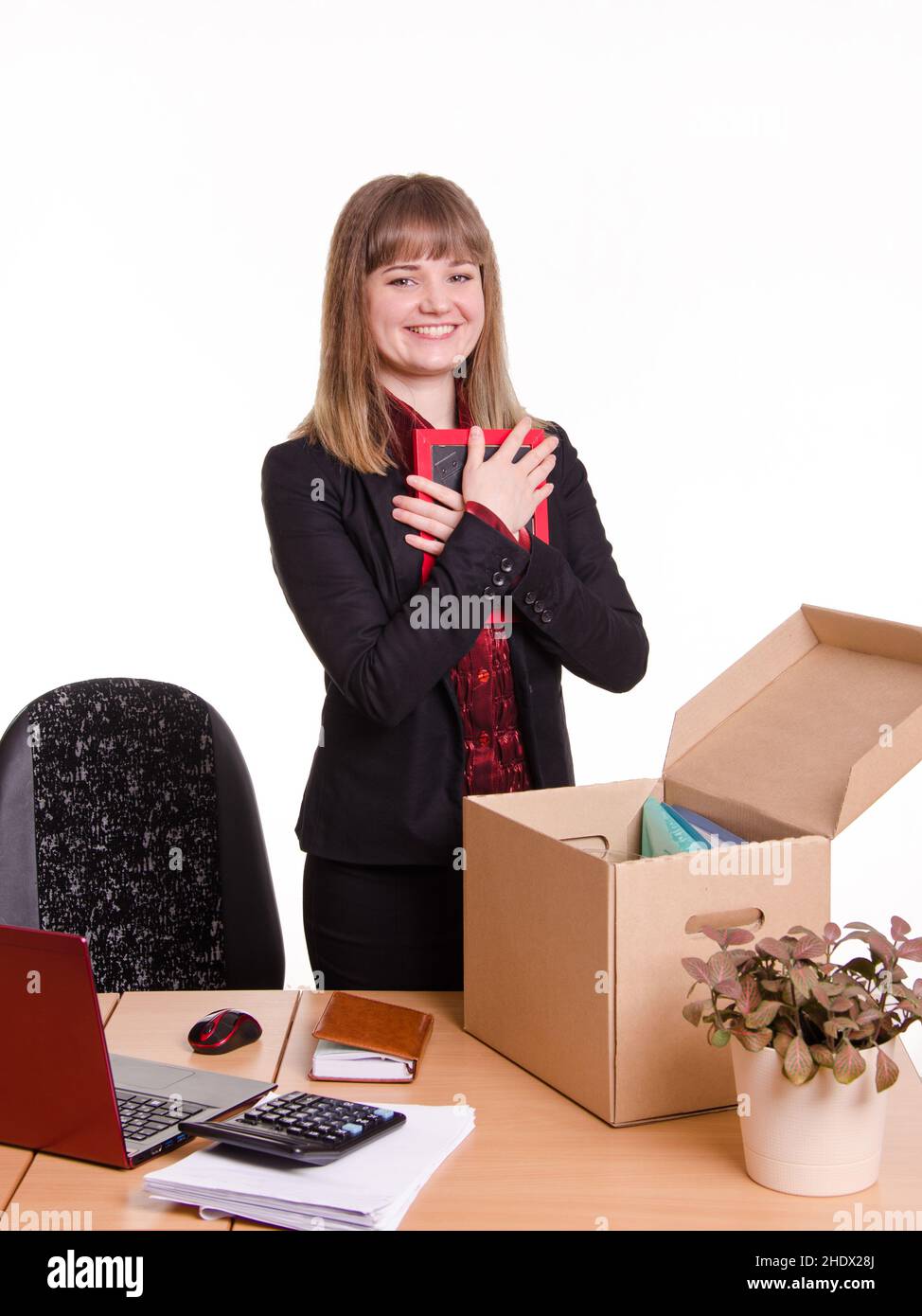 young woman, office & workplace, loving, workplace, unpacking, girl ...