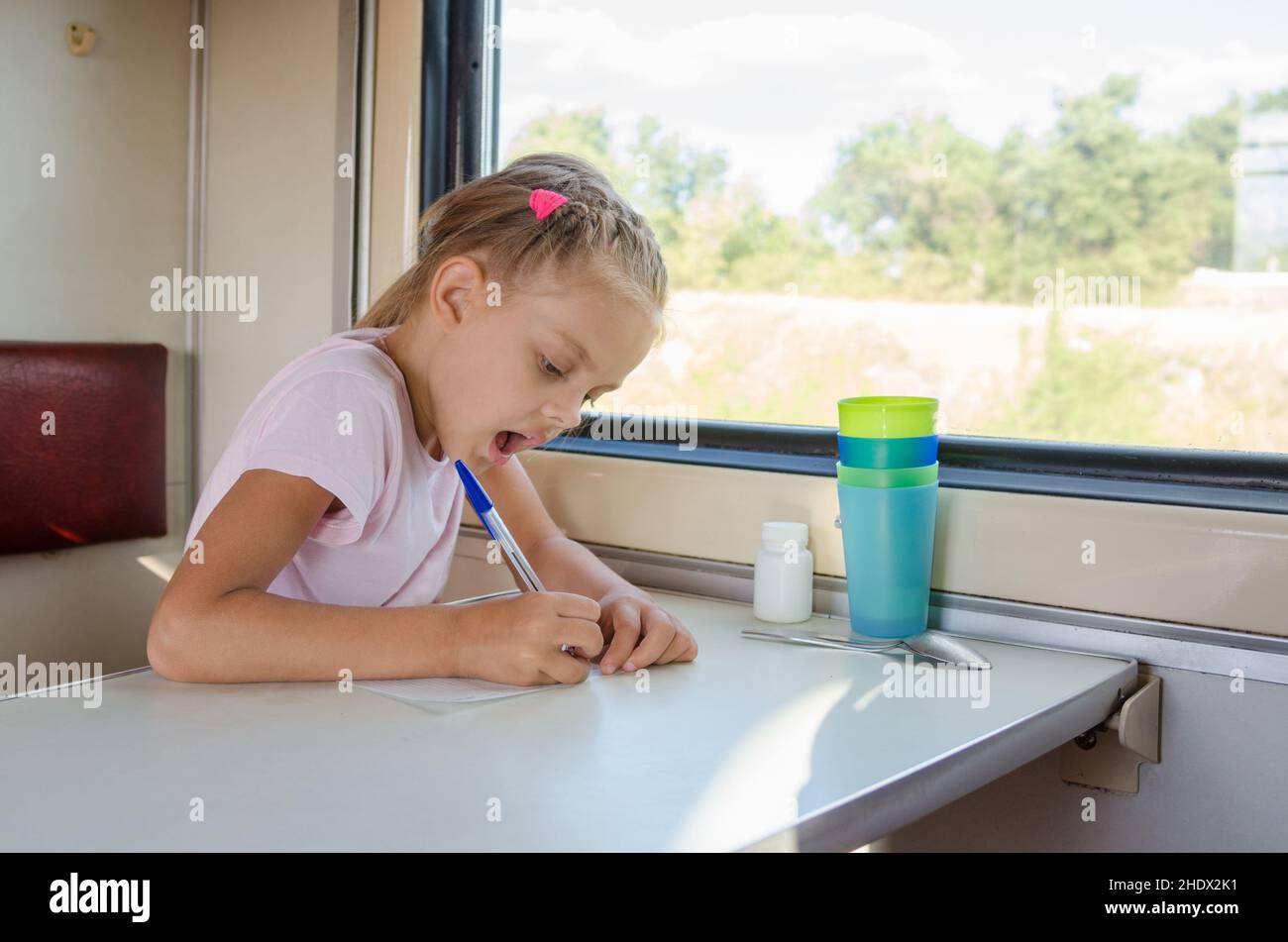 girl, train, writing, girls, trains Stock Photo - Alamy