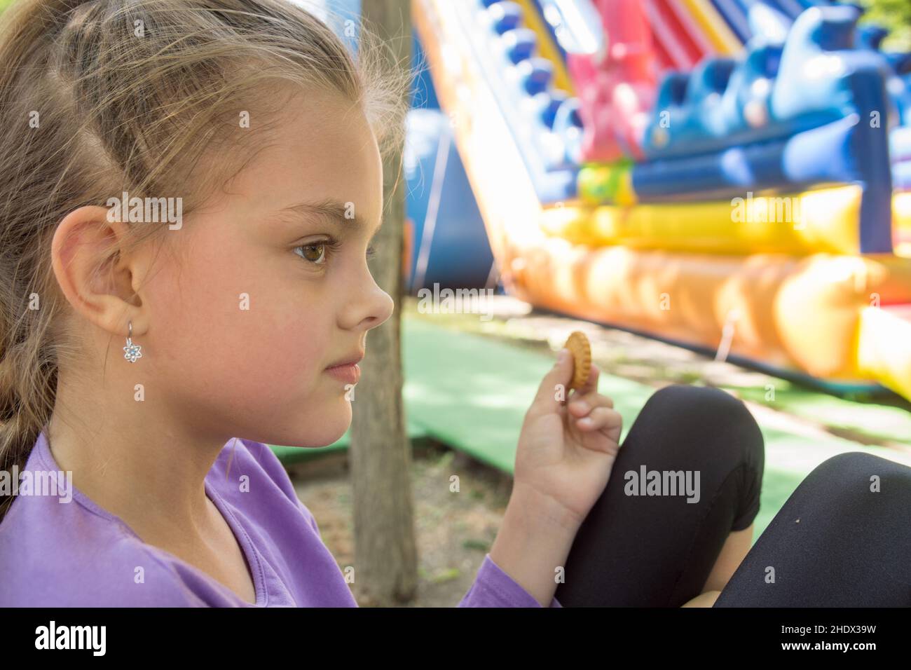 girl, theme park, rest, girls, theme parks, break, resting Stock Photo ...