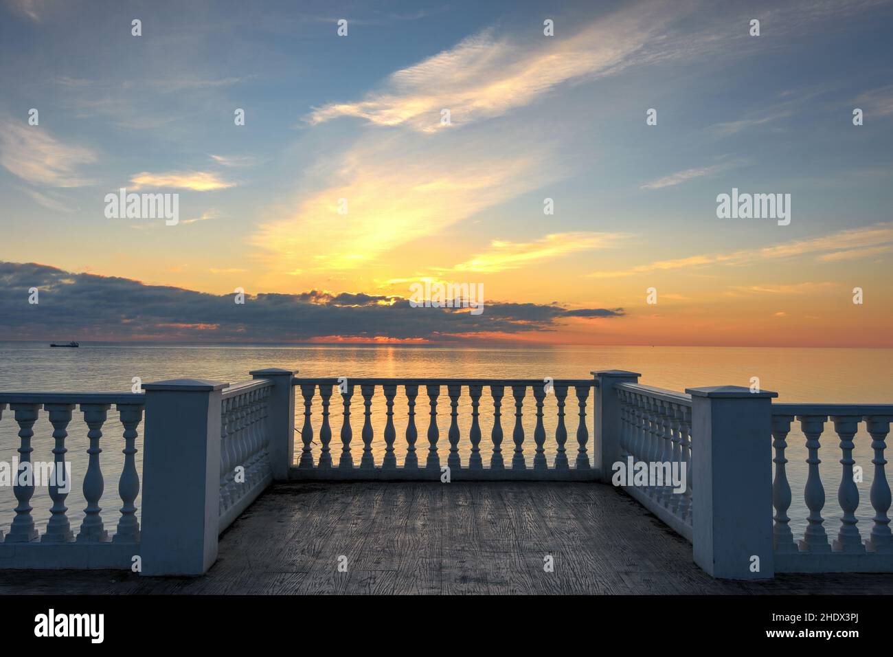 sunset, balcony, black sea, sunsets, balconies, black seas Stock Photo ...