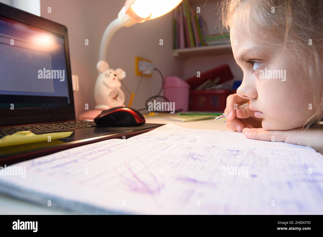 Children computers females girls homework internet kids hi-res stock ...