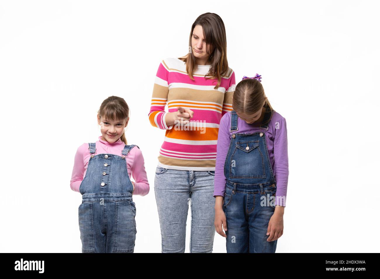 Woman scolding kids hi-res stock photography and images - Alamy