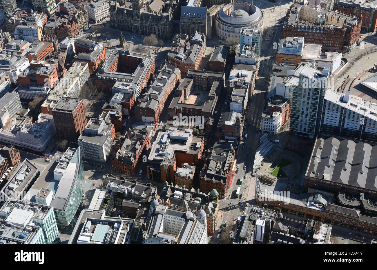 aerial view of Manchester city centre Stock Photo - Alamy