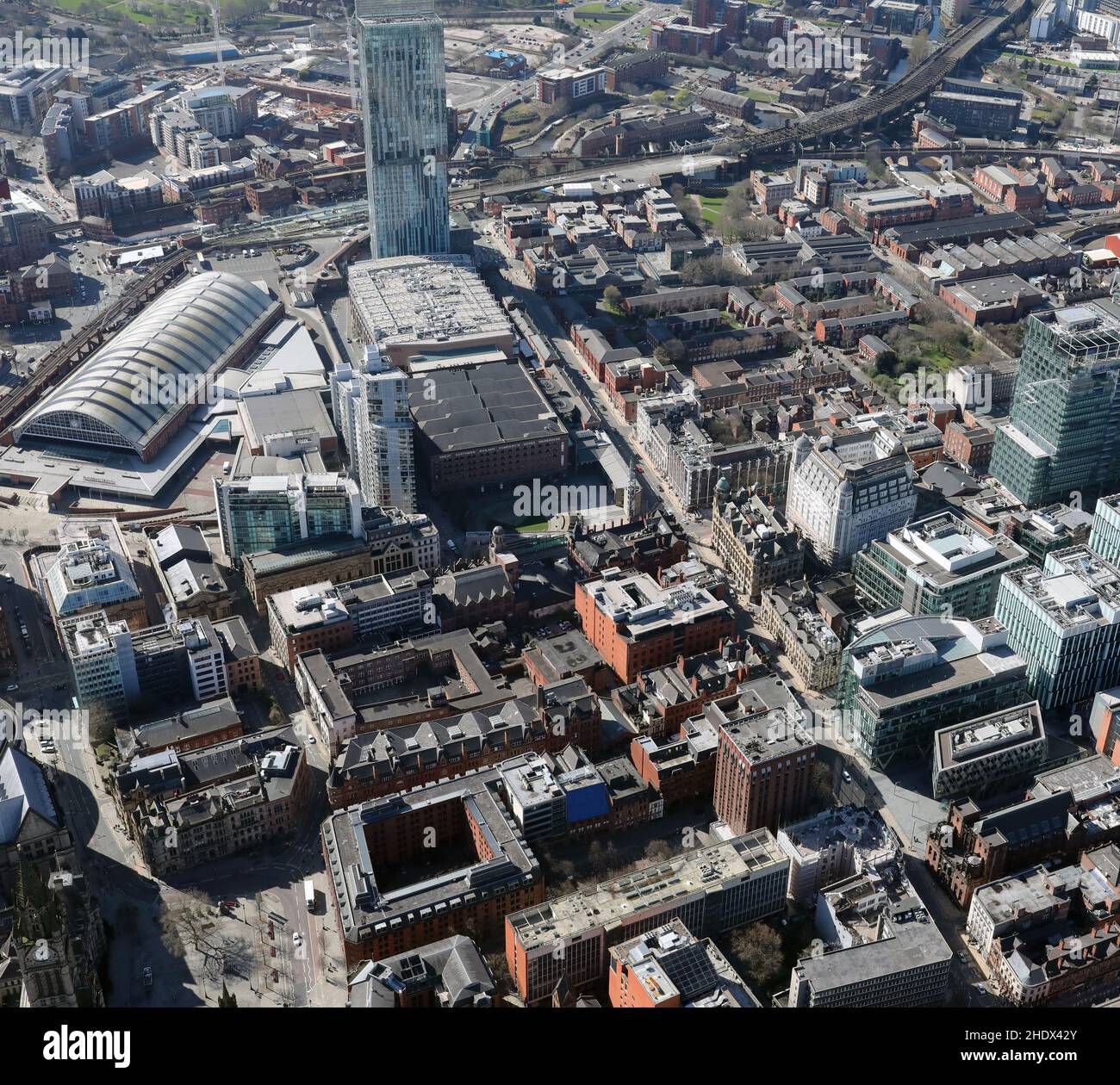 aerial view of Manchester city centre Stock Photo - Alamy